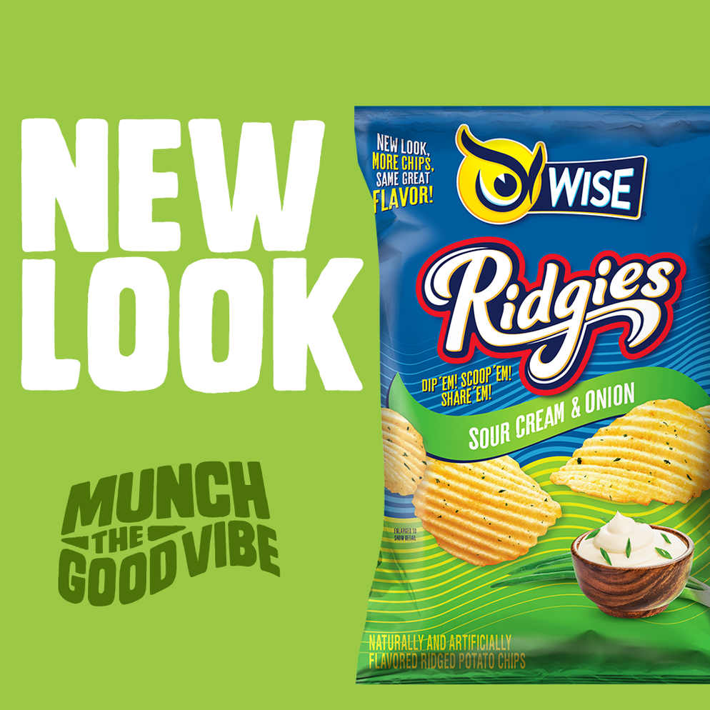 Ridgies Sour Cream & Onion — Wise Snacks